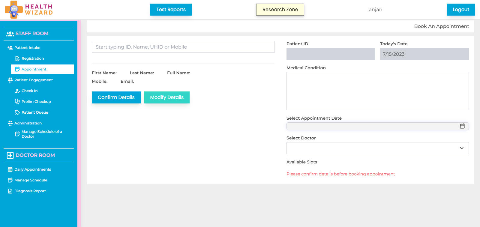 Health Wizard : An AI powered, on-cloud, web based, Electronic Medical Record (EMR) system